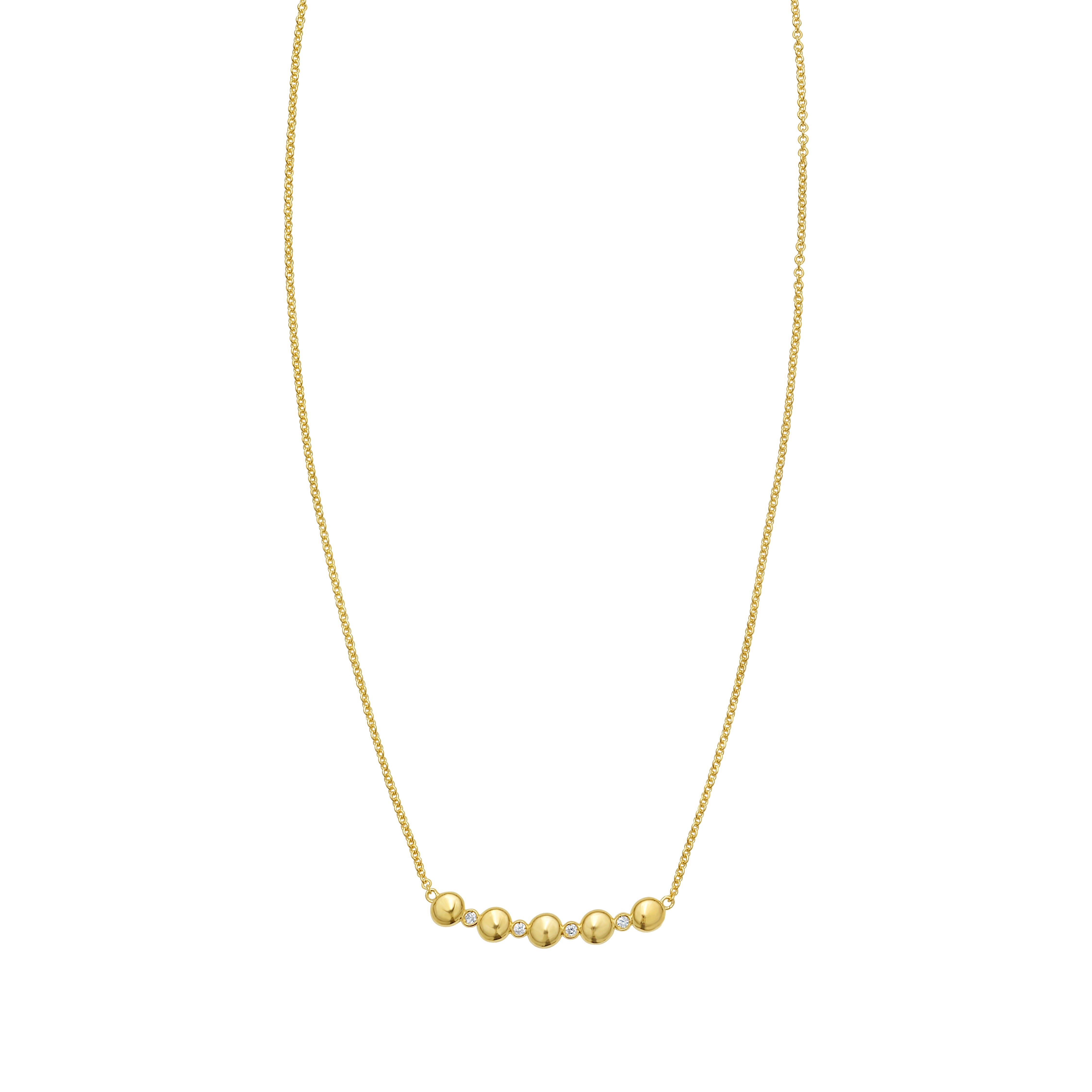 14K Diamond Bar Bauble Necklace – The Gold Connection LLC