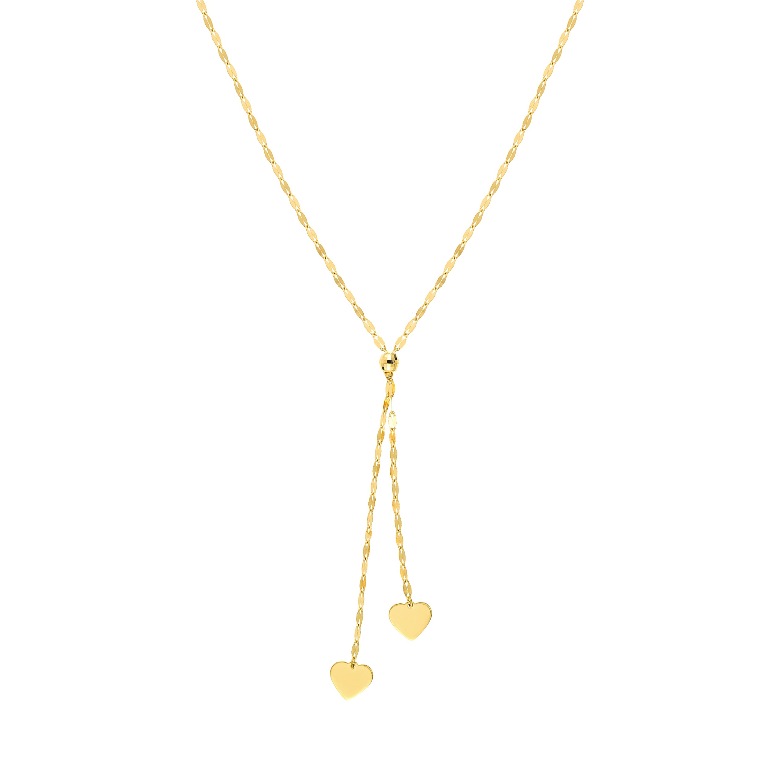 High Polished Heart Adjustable Lariat Necklace – The Gold Connection LLC